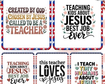 Teaching Kids About Jesus PNG Bundle, Christian Teacher Png, Christian ...
