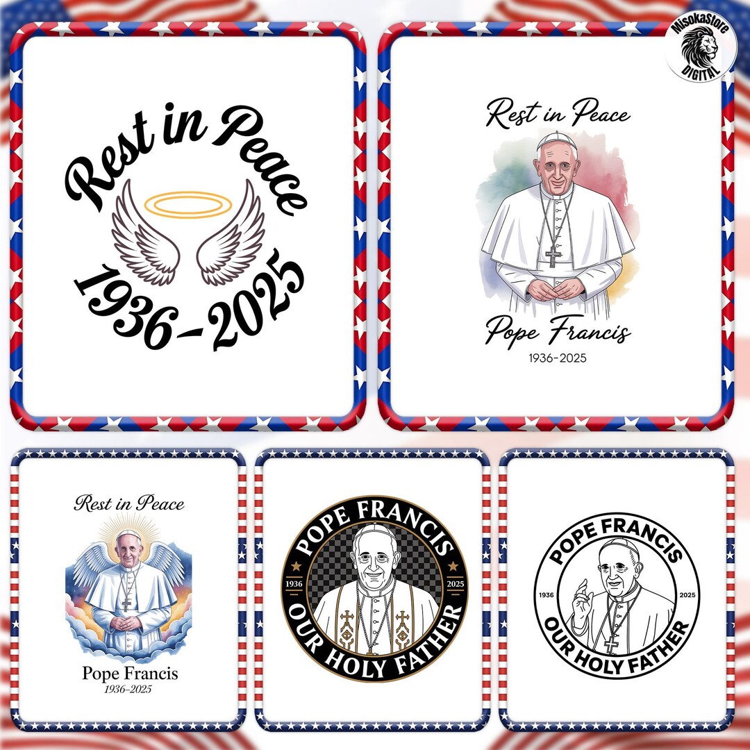 Memorial Pope Francis PNG Bundle, Pope Tribute Png, Pro-life Png ...