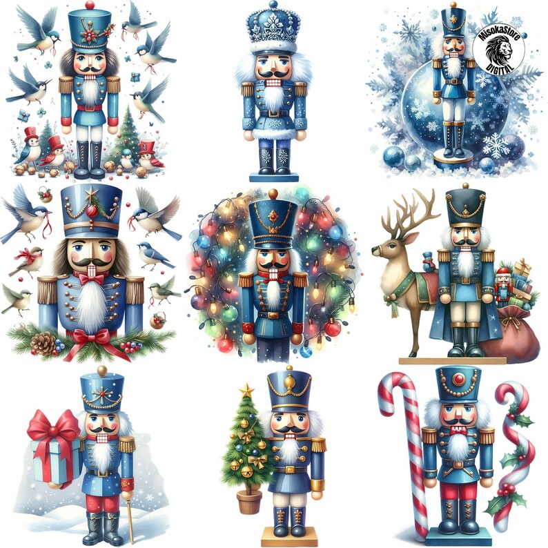 20+ Watercolor Blue Nutcrackers Clipart, Christmas Nutcracker Png ...