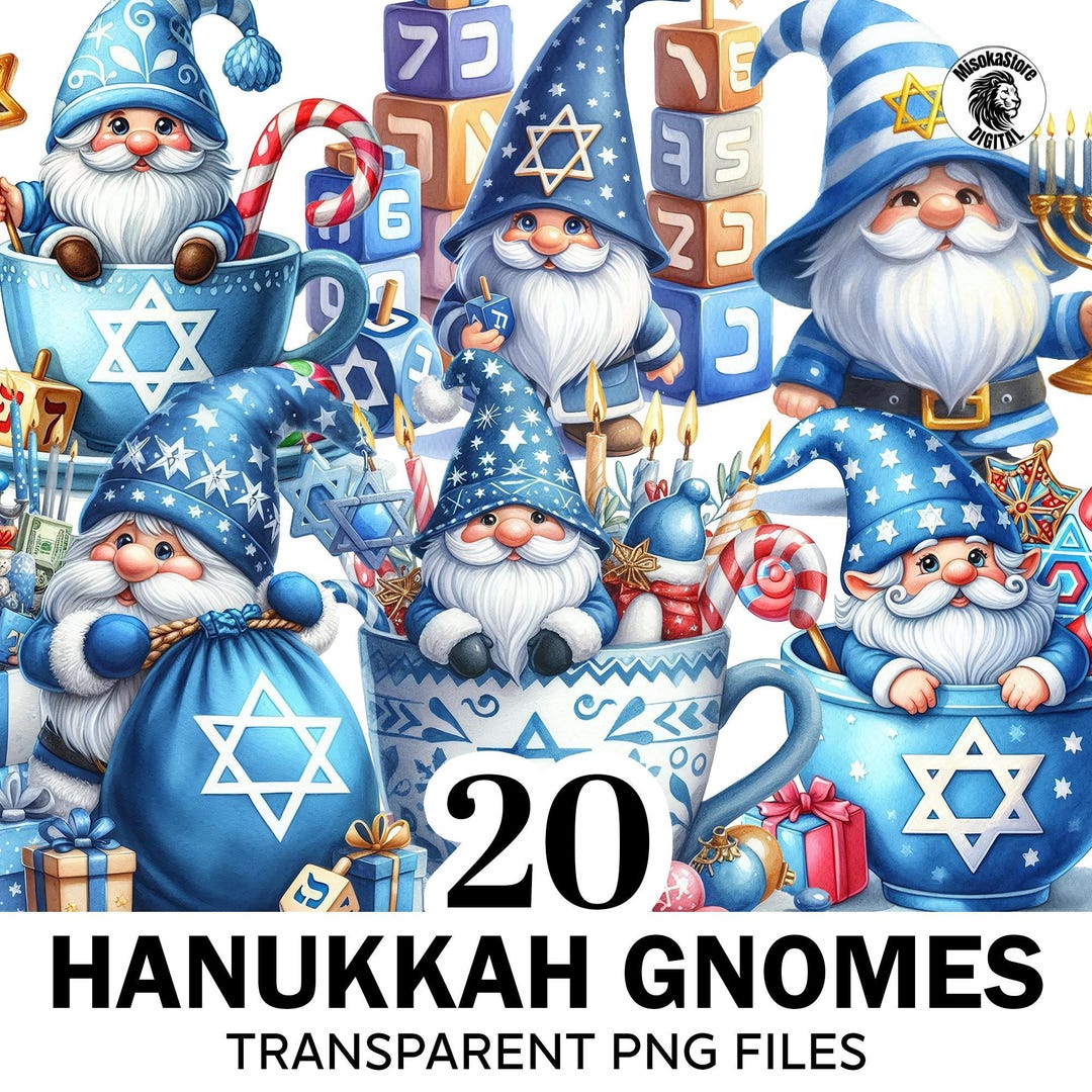 20+ Watercolor Hanukkah Gnomes Clipart, Hanukkah Gnomes Png Bundle ...