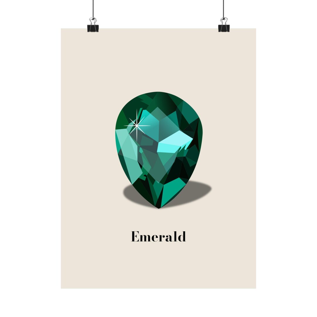 Emerald Gemstone Poster Matte Vertical Posters | Vintage Geographic ...