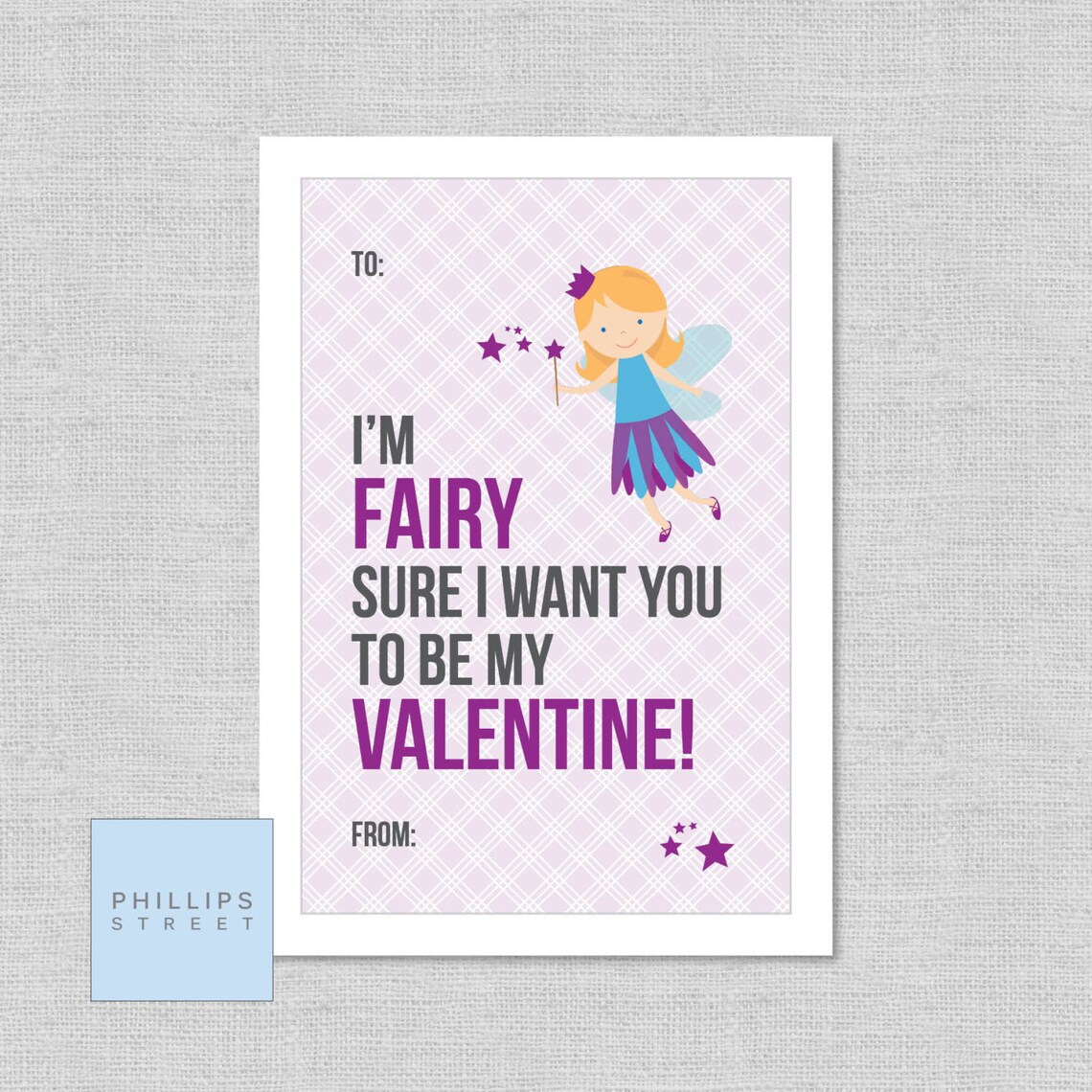 Printable FAIRY Valentine's Day Cards . Kids Classroom Valentine ...