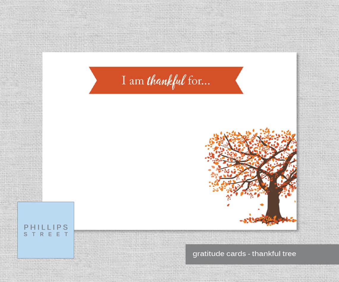 Gratitude Cards Printable THANKSGIVING i Am Thankful - Etsy