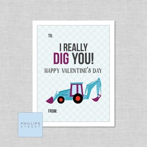 Printable Construction Vehicles Valentine's Day Cards . Kids' Truck ...