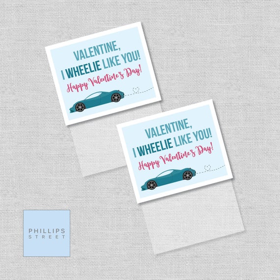 Race Car Valentines Bag Toppers Printable Sports Car - Etsy