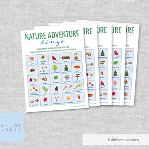 NATURE BINGO Game . Printable Kids Game . Nature Party Game . Nature ...