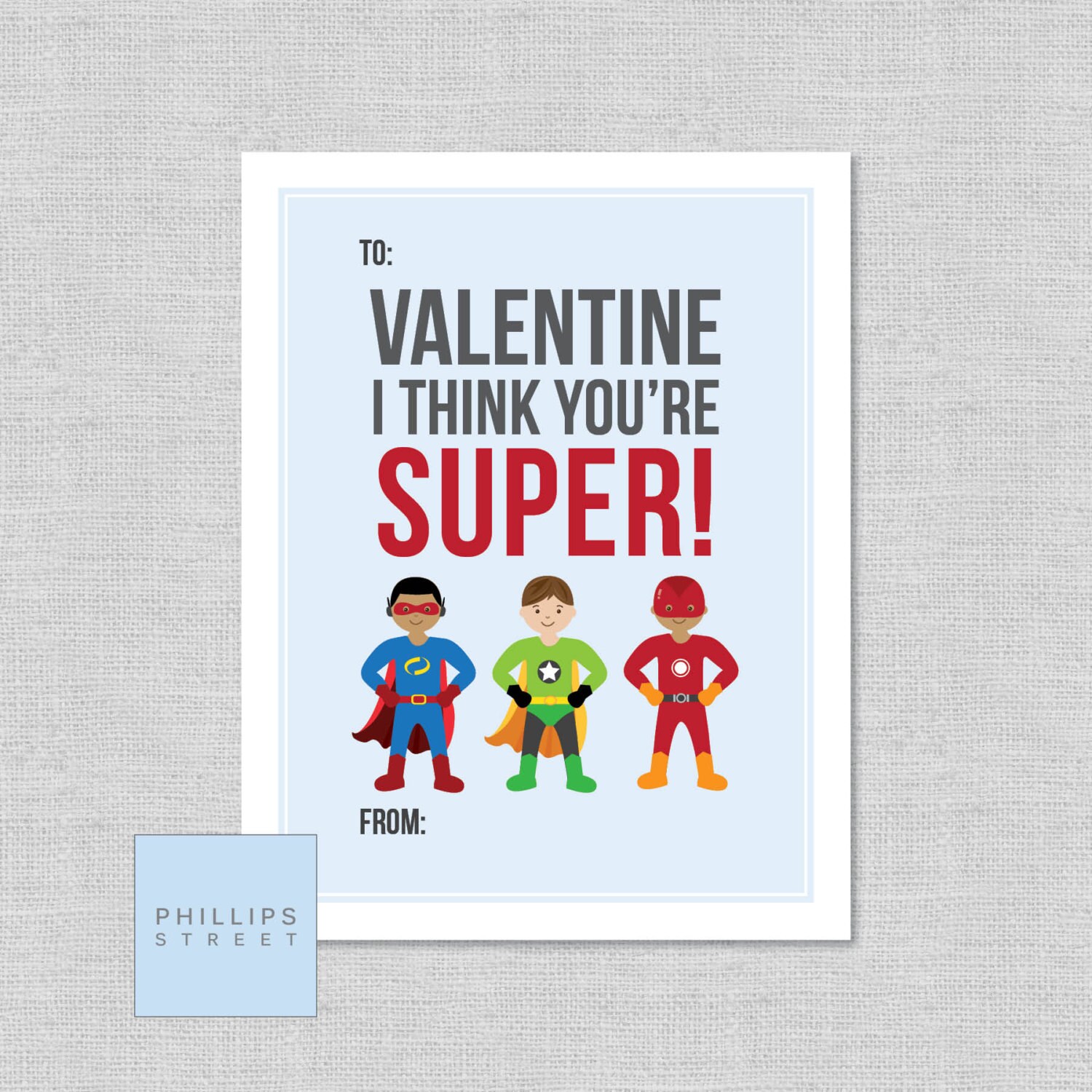Superhero Valentine's Day Cards . Superhero Classroom Valentines . Kids ...