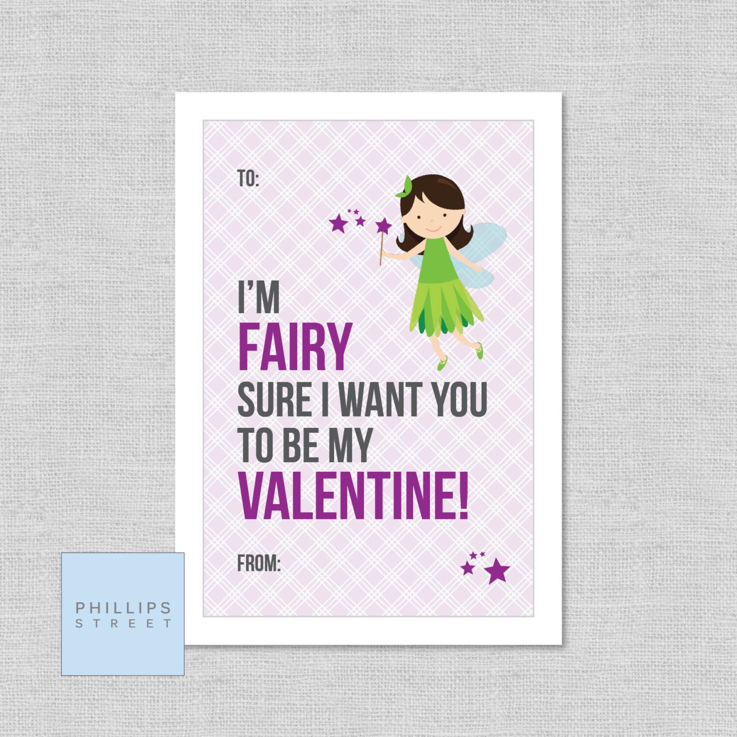 Printable FAIRY Valentine's Day Cards . Kids Classroom Valentine ...