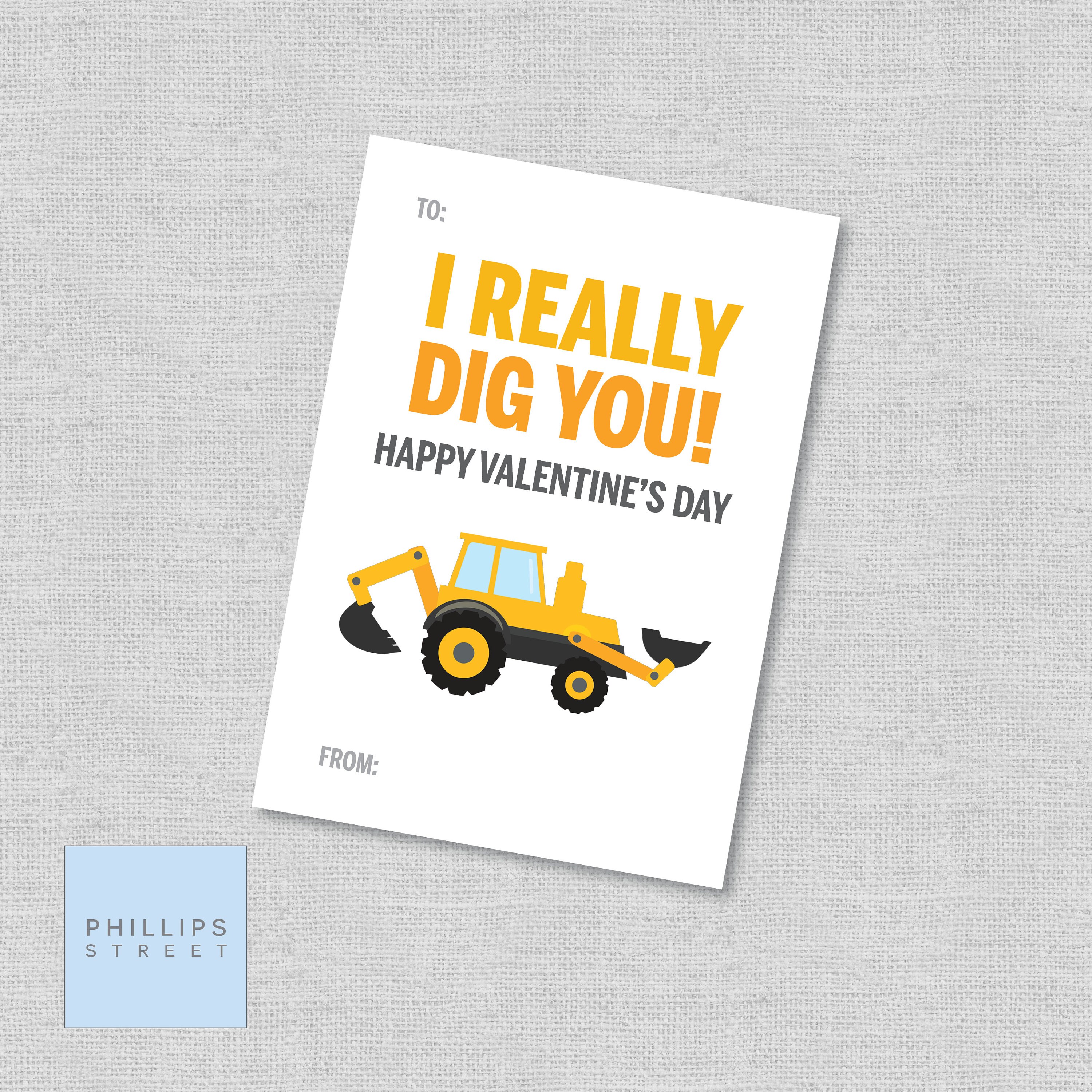 Printable Construction Vehicles Valentine's Day Cards . Kids' Truck ...