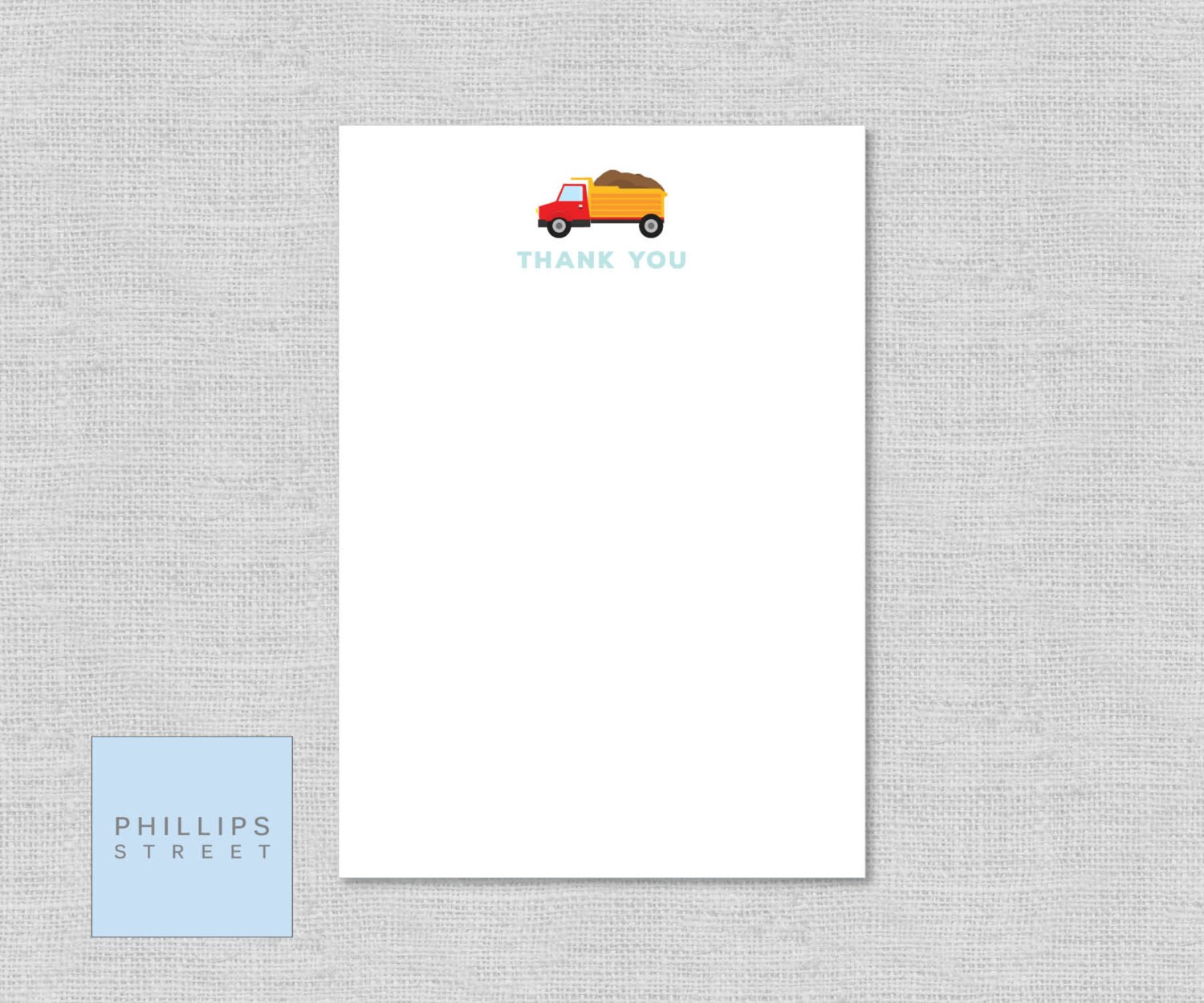 Printable CONSTRUCTION Thank You Cards - Excavator, Backhoe Loader ...