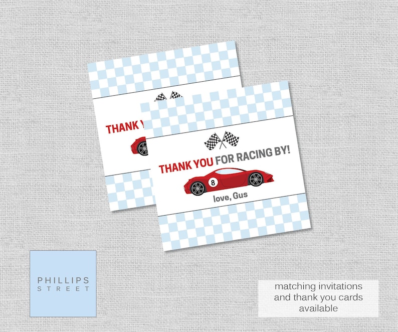 Printable RACE CAR Birthday Party Favor Tags - Race Car - Racecar Gift Tags - Racing Favors ...