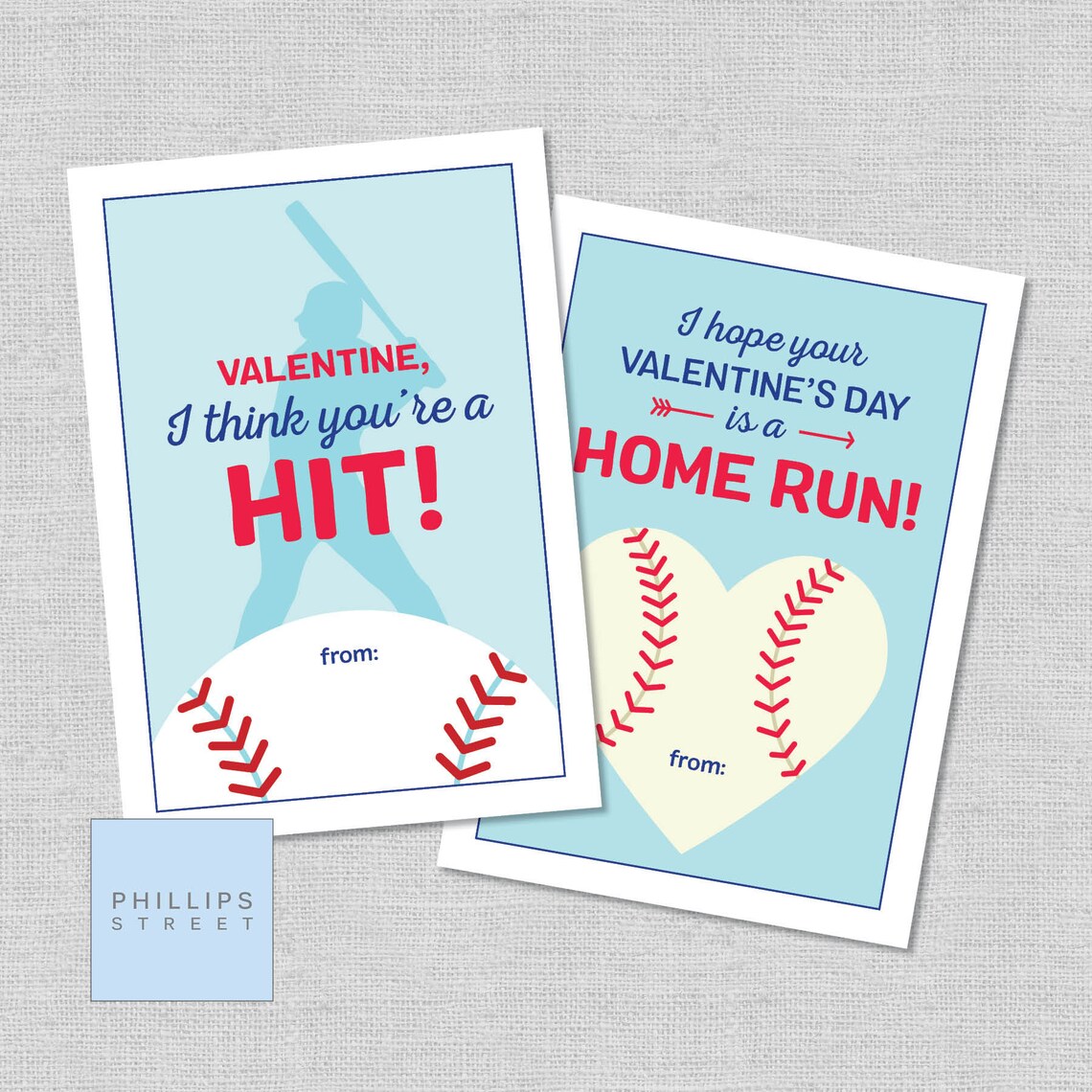 Printable BASEBALL Valentine's Day Cards . Kids Classroom Valentines ...