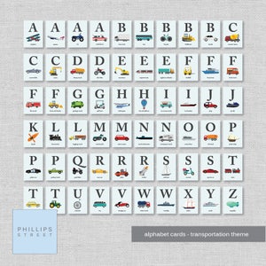 Printable Transportation Alphabet Cards . ABC Wall Art . Flash Cards ...