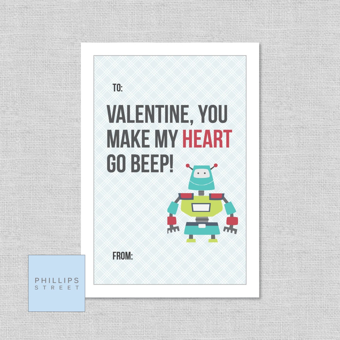 Printable ROBOT Valentine's Day Cards . Kids Classroom - Etsy