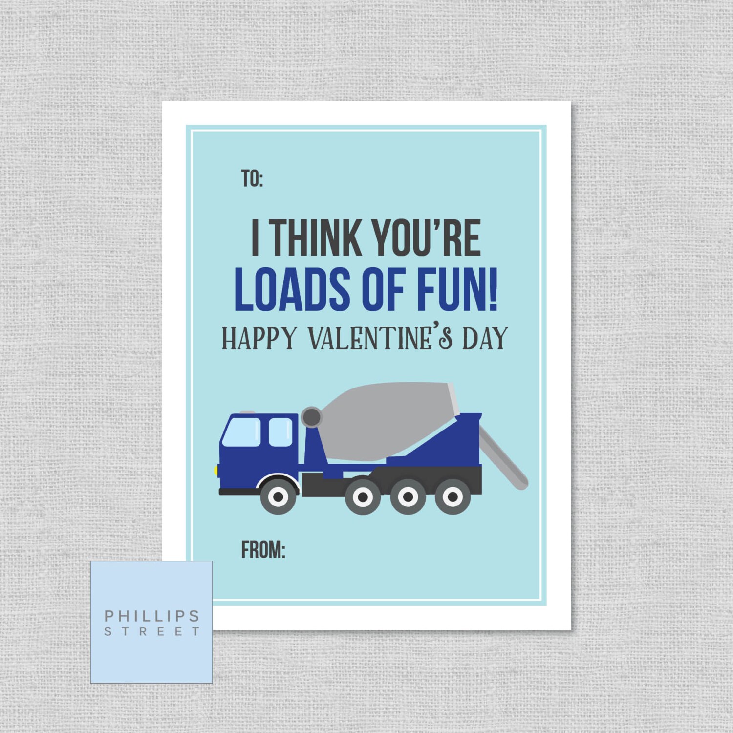 Printable Construction Vehicles Valentine's Day Cards . Kids' Truck ...