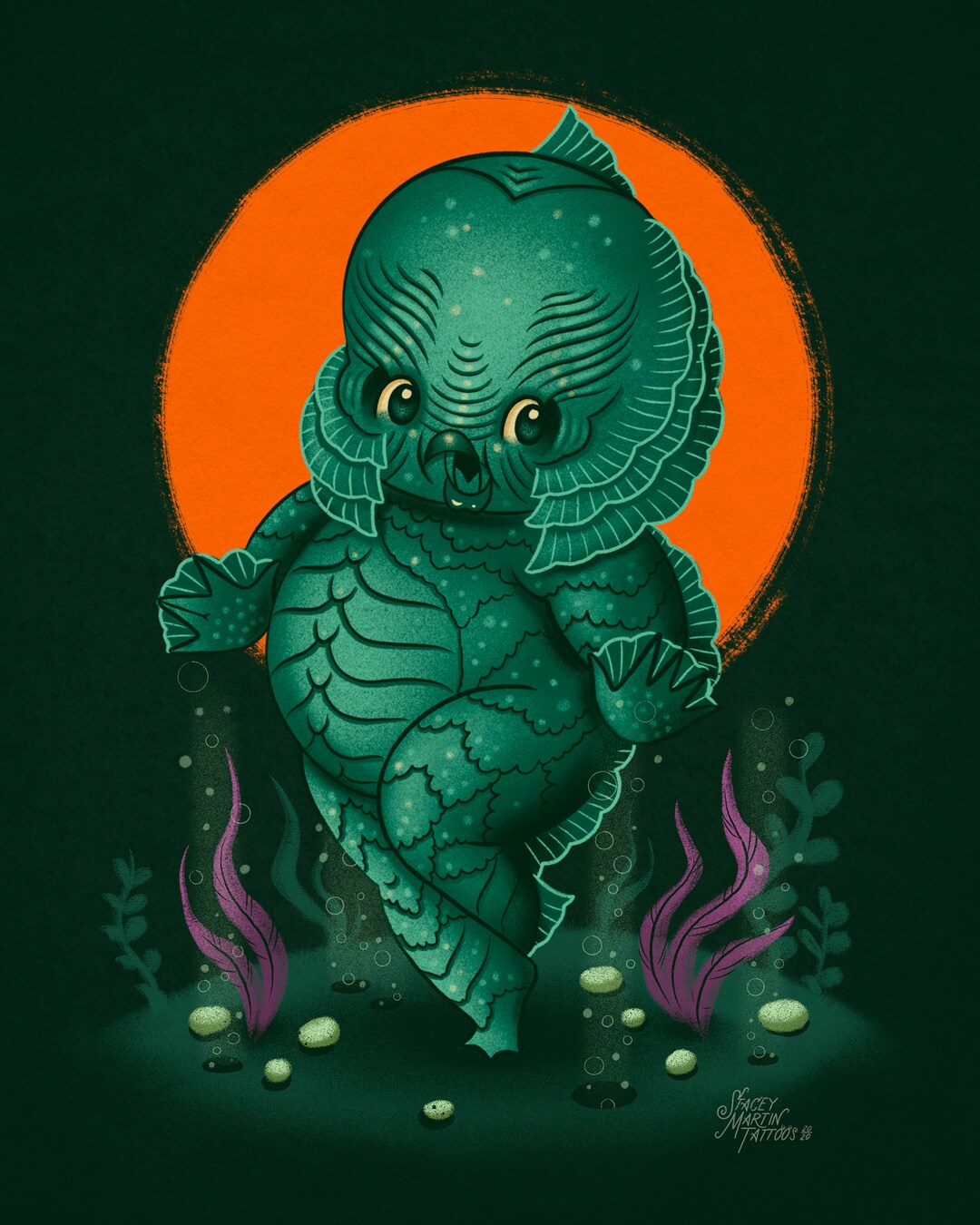 Ricky the Wee Monster Babe 8x10 Giclée Print by Stacey Martin Tattoos ...