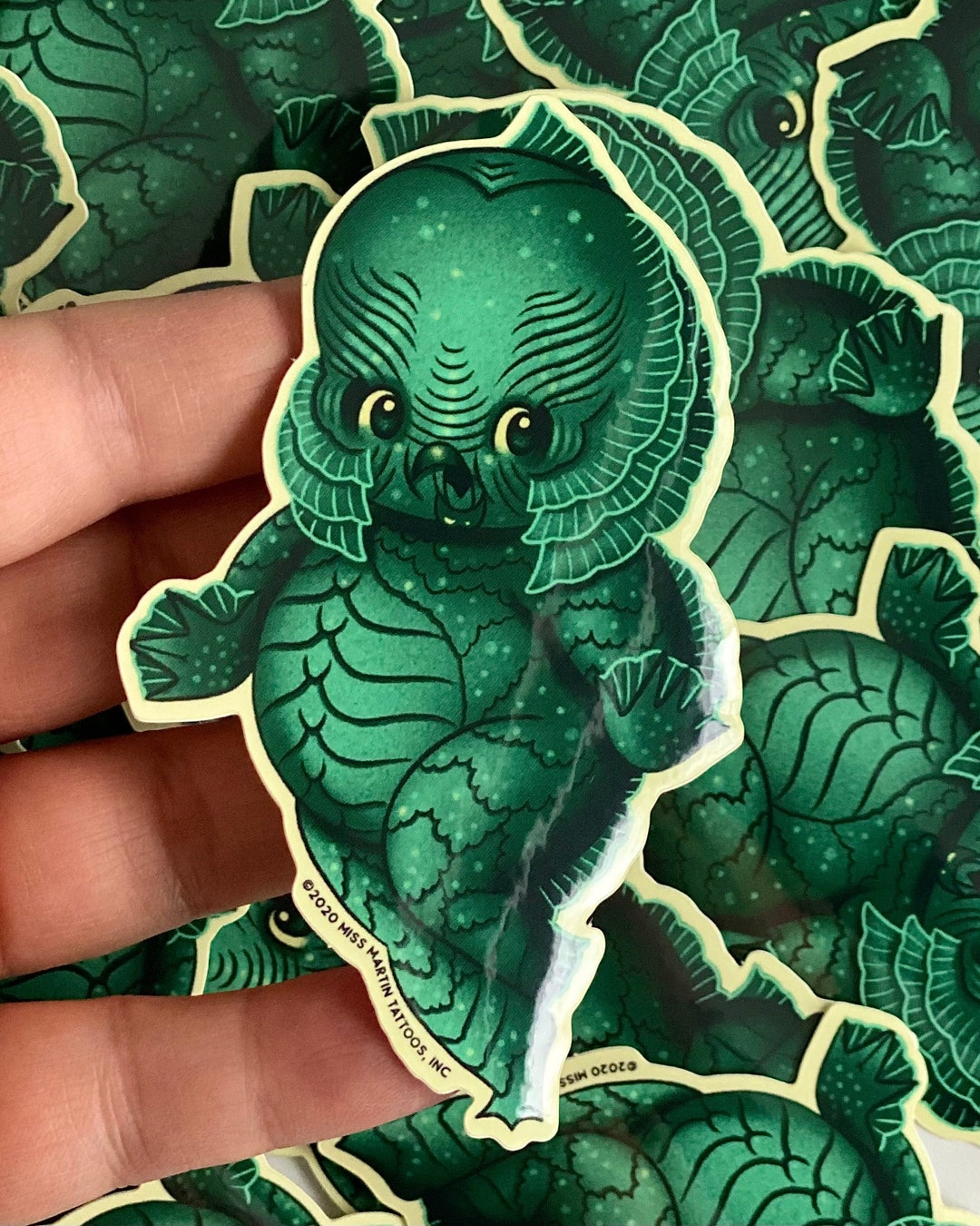 Ricky the Spoopy Monster Kewpie Glow-in-the-dark Sticker by Stacey ...