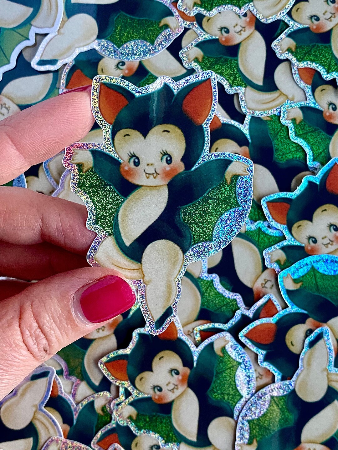 Eli the Wee Baby Bat Kewpie Sticker by Stacey Martin Tattoos - Etsy