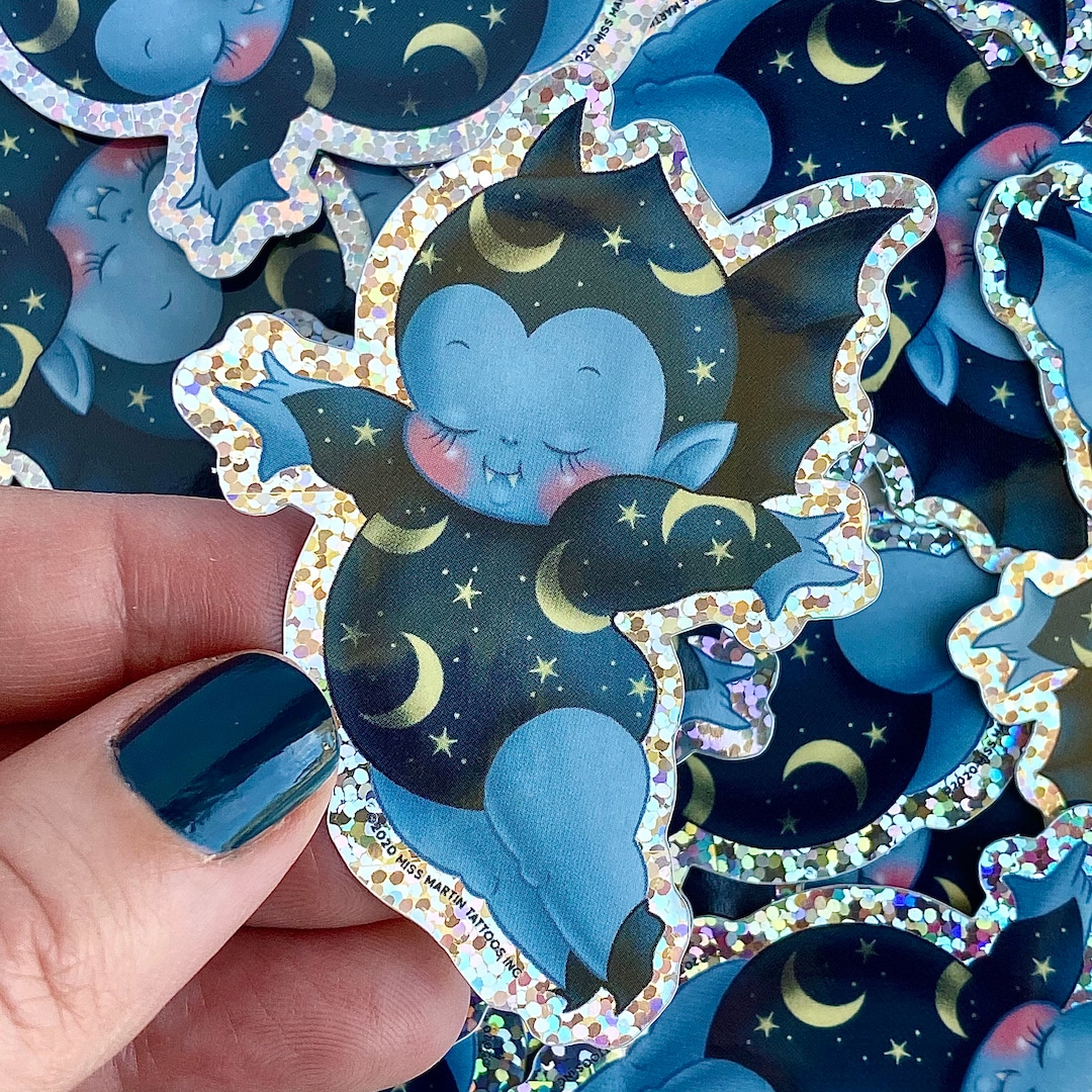 Vincent Vampire Glitter Bat Sticker by Stacey Martin - Etsy
