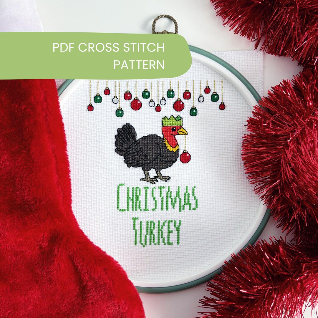 Australian Christmas Turkey Cross Stitch Pattern: Bush Turkey DIY Decor ...