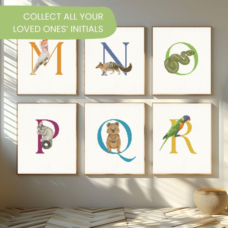 Australian Animals Cross Stitch Patterns: Full Alphabet A-Z (PDF ...
