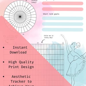Stretching Tracker Printable | Ballet Stretch Journal | Dance ...