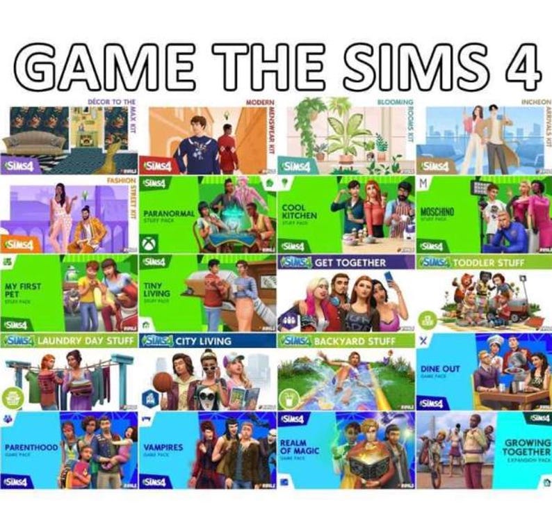 The Sims 4 Complete Collection With All DLC Expansions Packs for PC ...