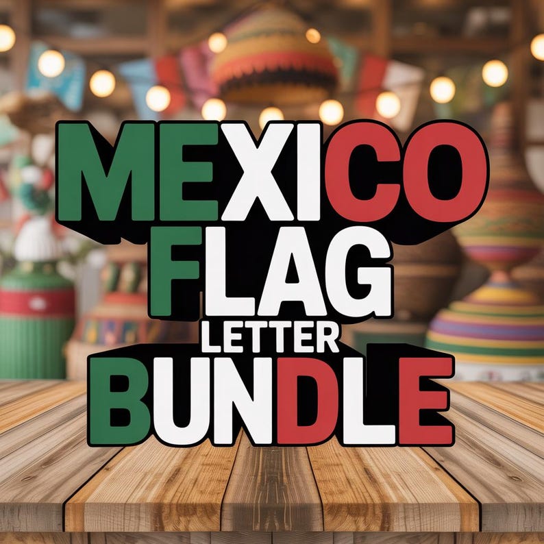 Mexico Flag Alphabet Letter and Number Digital Download Diy - Etsy