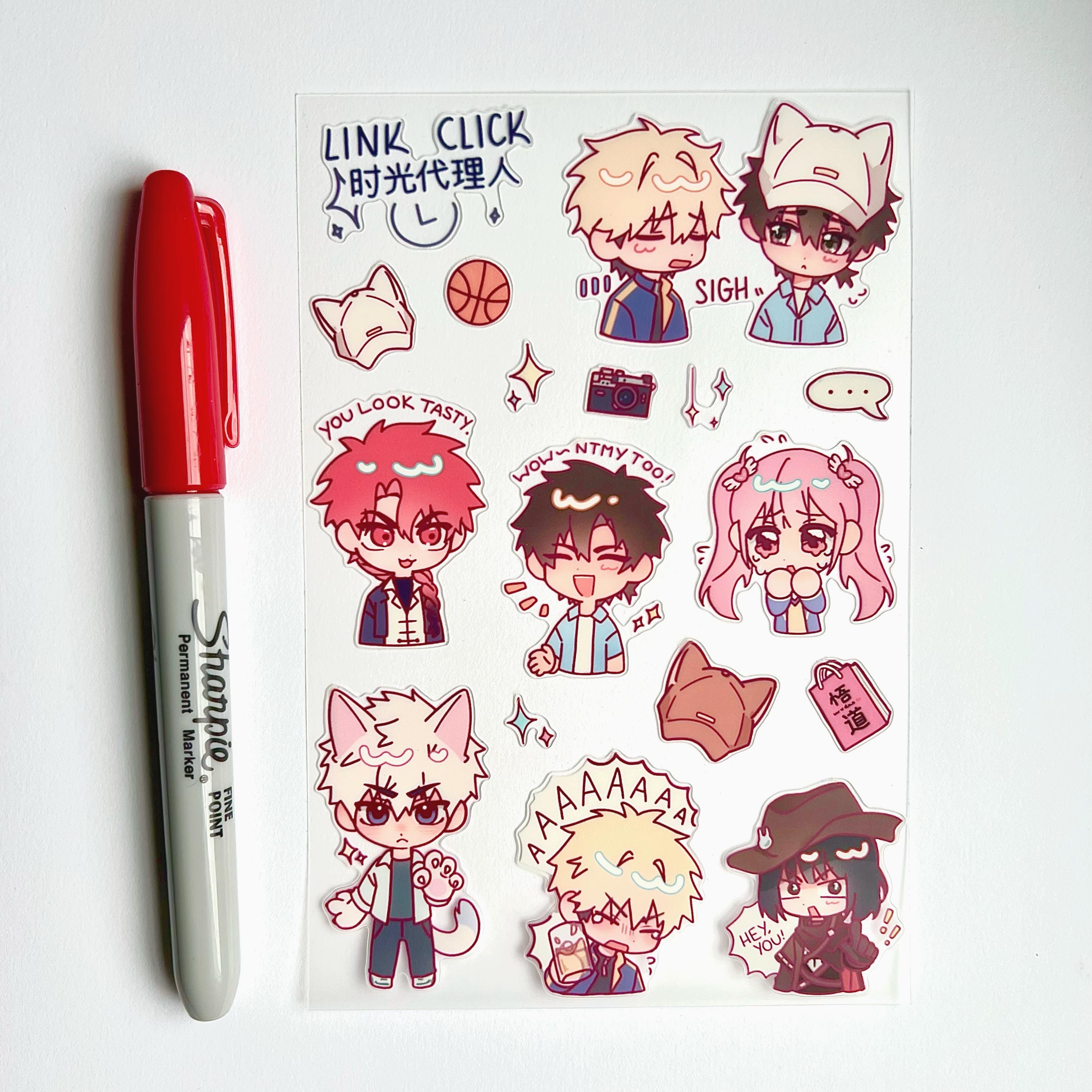 LINK CLICK Transparent Sticker Sheet - Etsy