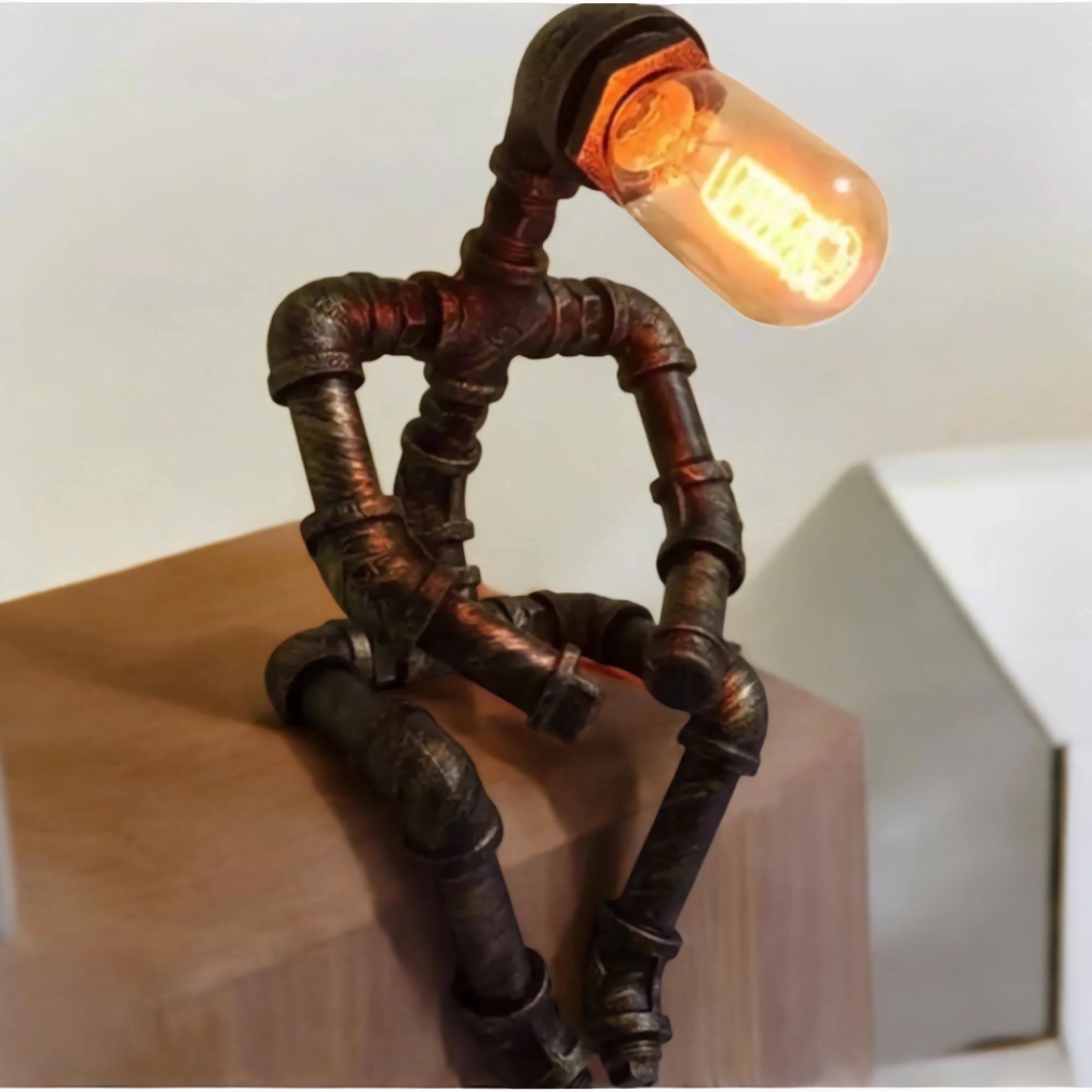 Pipeman Desk Lamp | Steampunk Robot | Steampunk Handcrafted Lamp ...