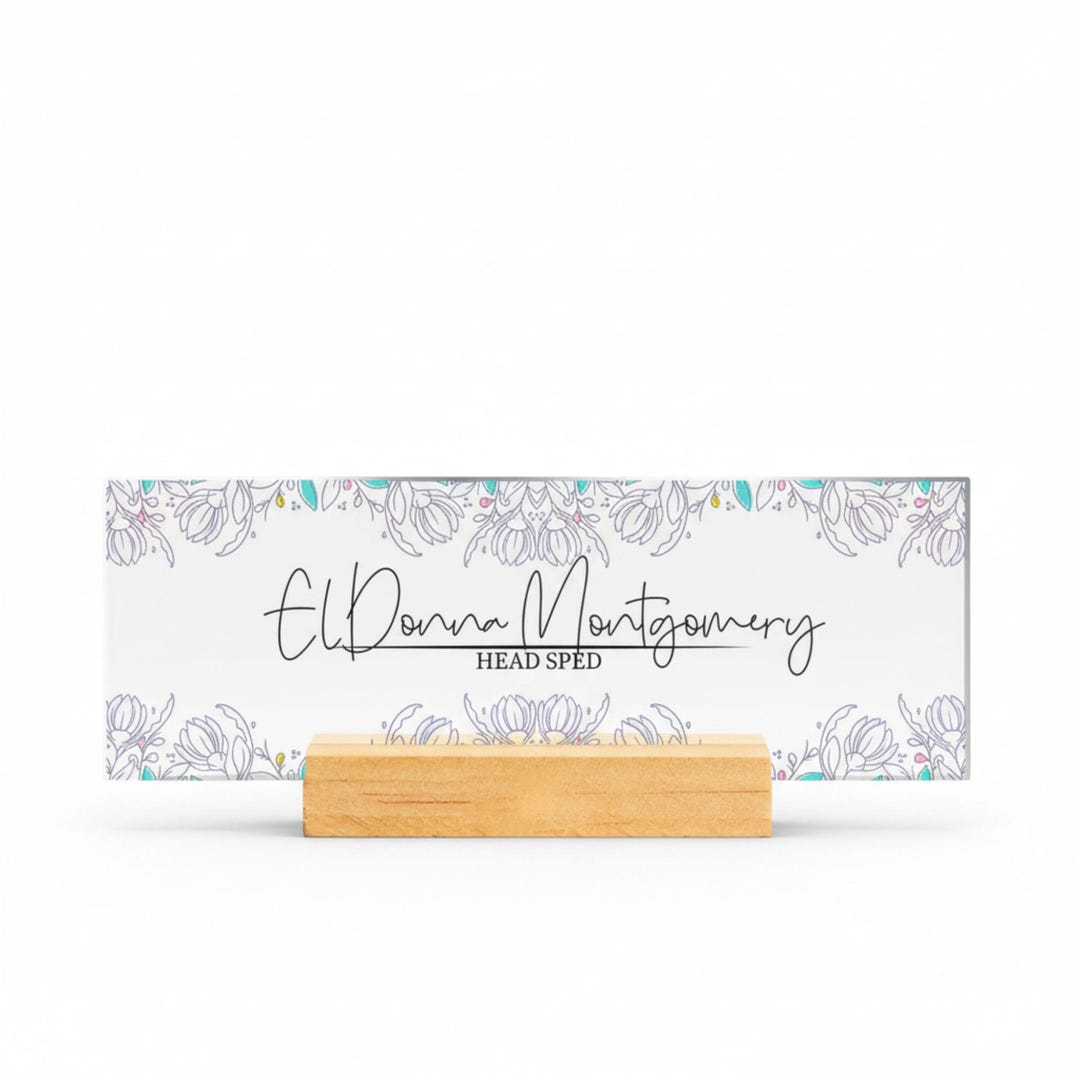 Desk Name Plate: Custom Office Decor With Wood Base - Etsy