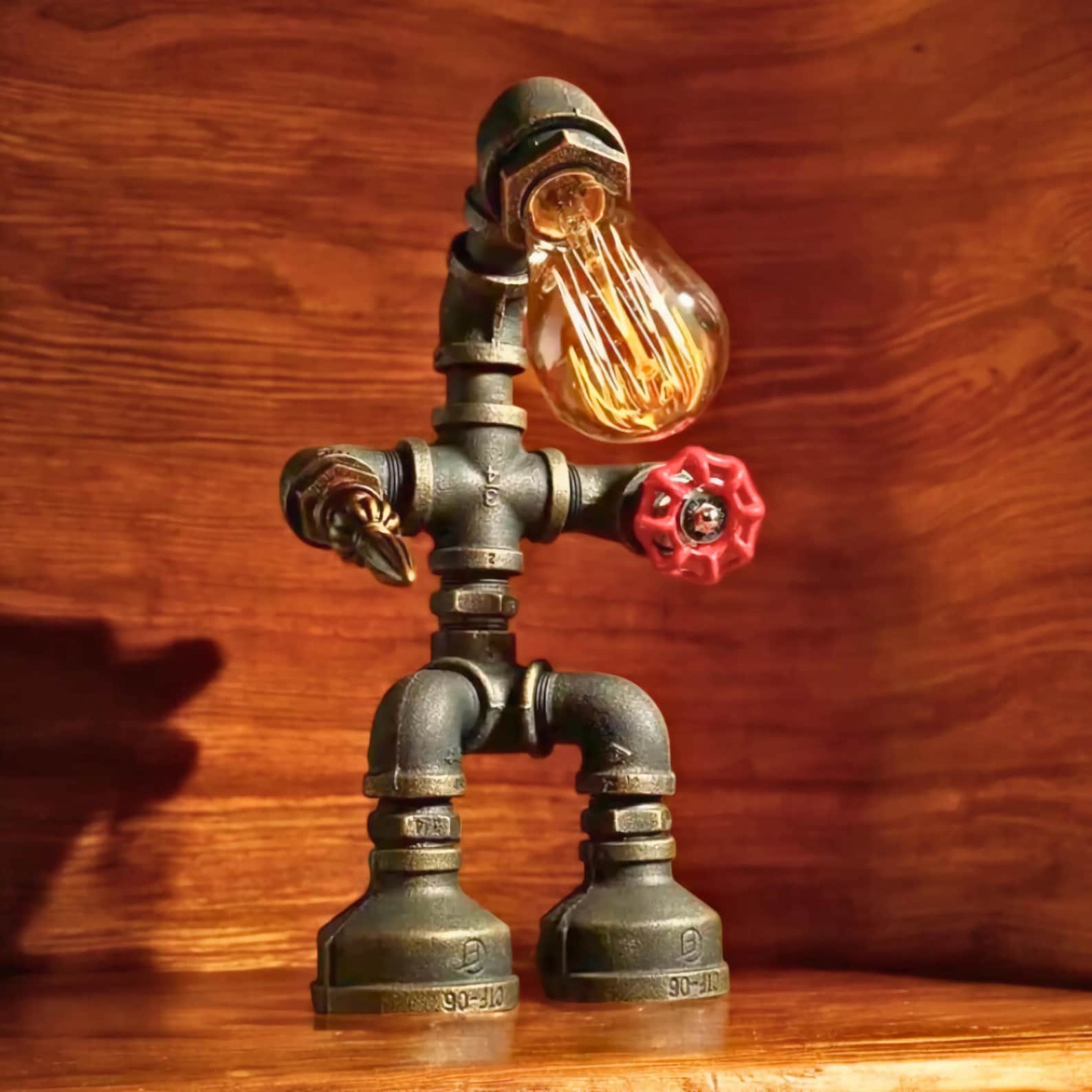 Pipeman Desk Lamp | Steampunk Robot | Steampunk Handcrafted Lamp ...