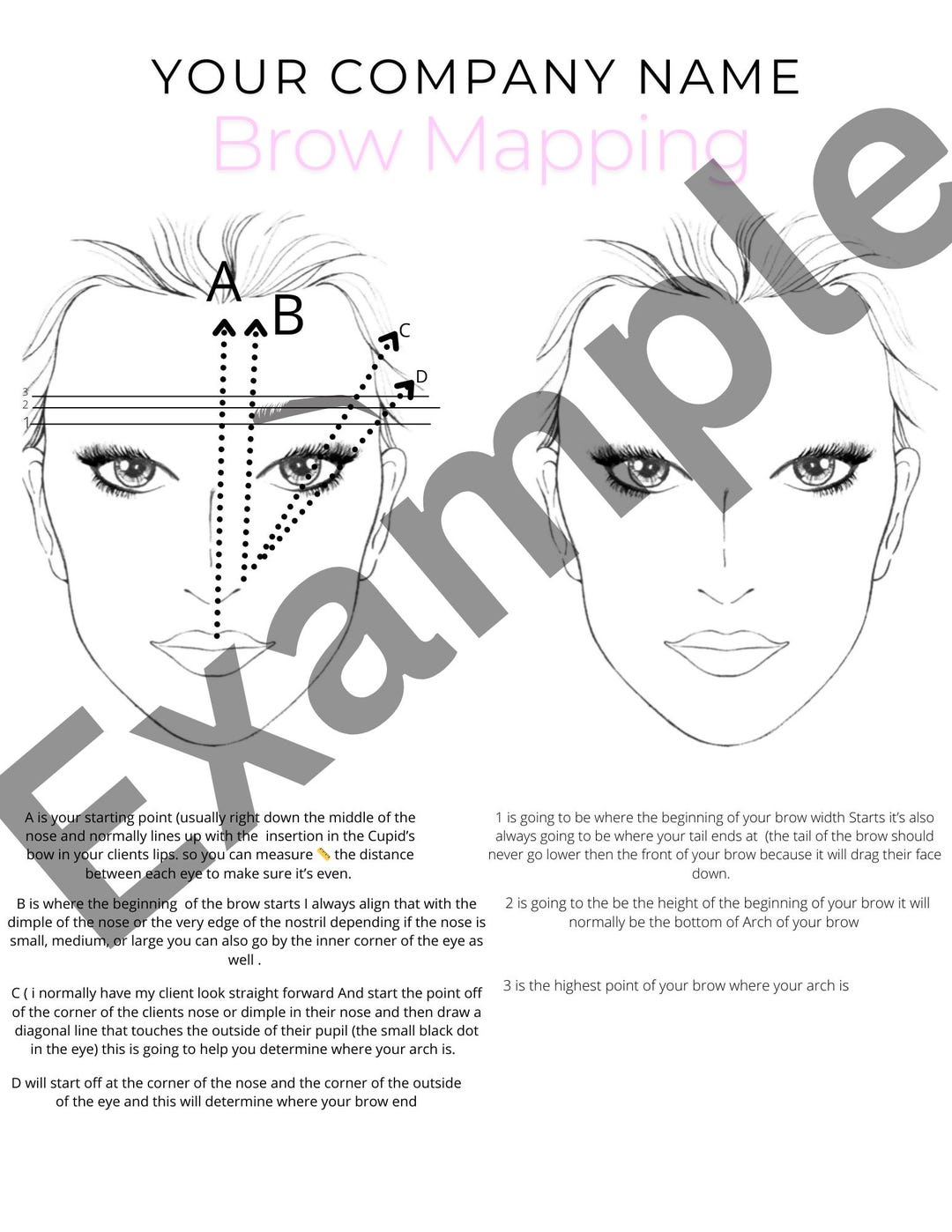Brow Mapping Worksheets - Etsy