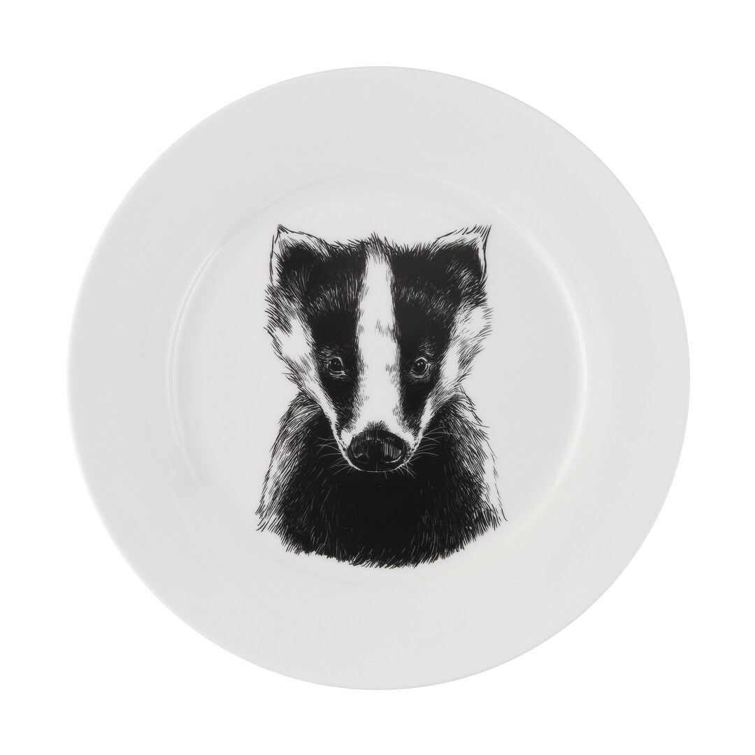 British Wildlife Collection - Badger Dinner Plate - Etsy