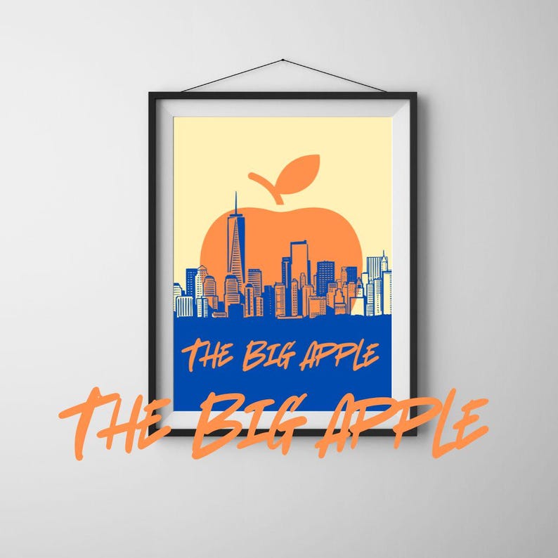 New York City Skyline Digital Print | the Big Apple Art | 2:3 Ratio - Etsy