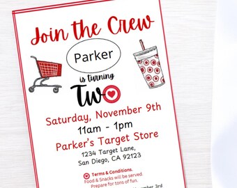 Target First Birthday Invite, Custom Target Invite, Editable Invite ...