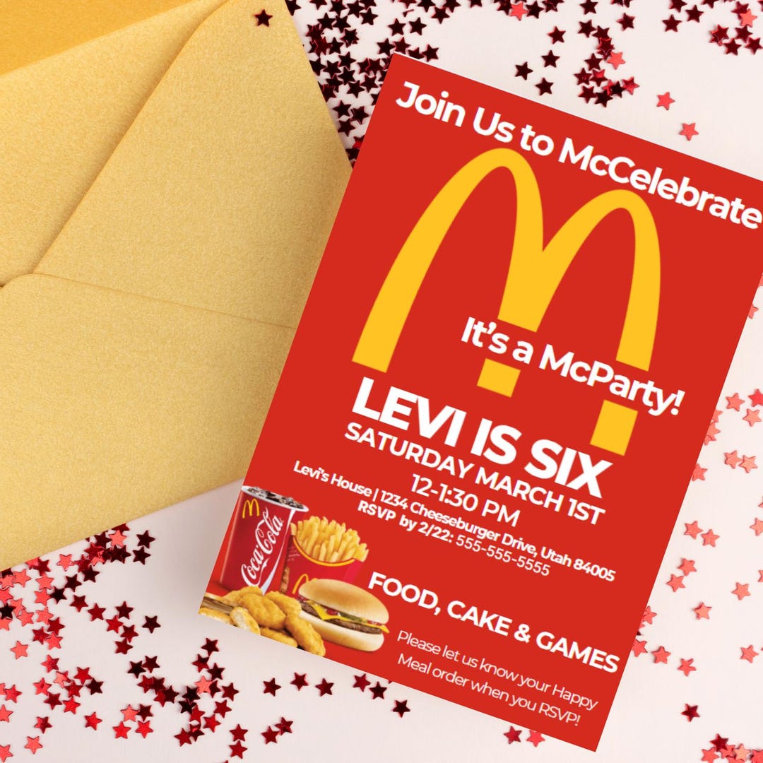 Mcdonald's Birthday Party Invitation - Etsy Australia