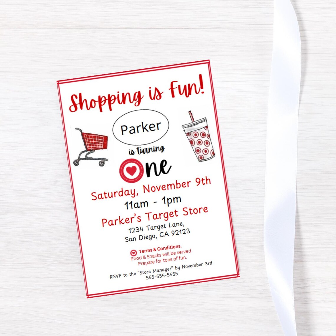Target First Birthday Invite, Custom Target Invite, Editable Invite ...
