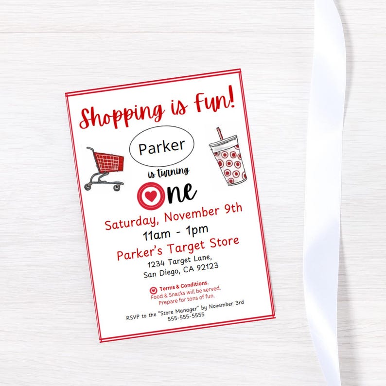 Target First Birthday Invite, Custom Target Invite, Editable Invite ...
