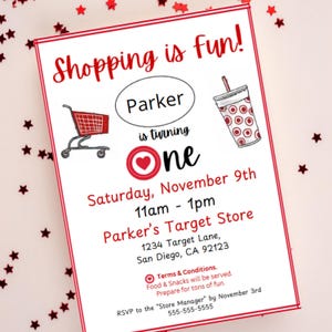 Target First Birthday Invite, Custom Target Invite, Editable Invite ...