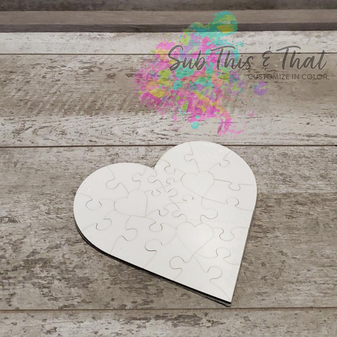 Sublimation Heart Puzzle 23pc. Mdf - Etsy