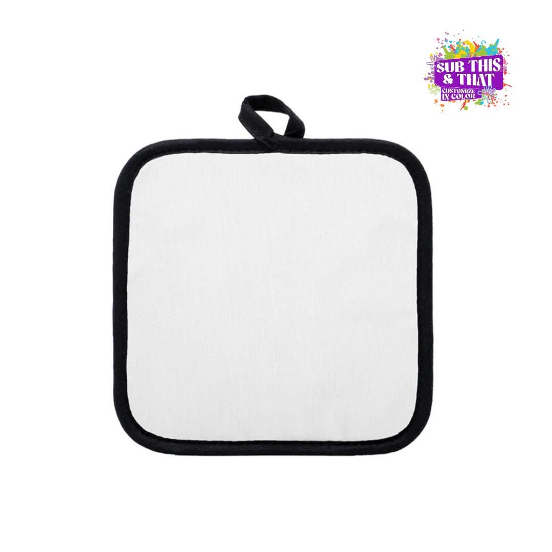 Sublimation White Pot Holder With Black Trim – Heat-resistant Rubber ...