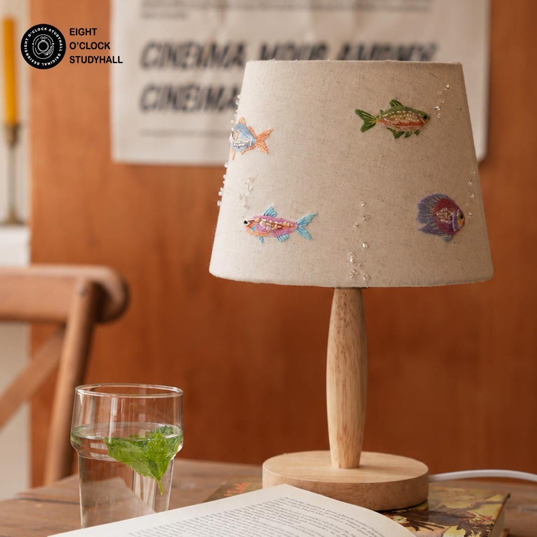 Little Fish Table Lamp Embroidery Kit: Beginner Craft With Tutorial ...