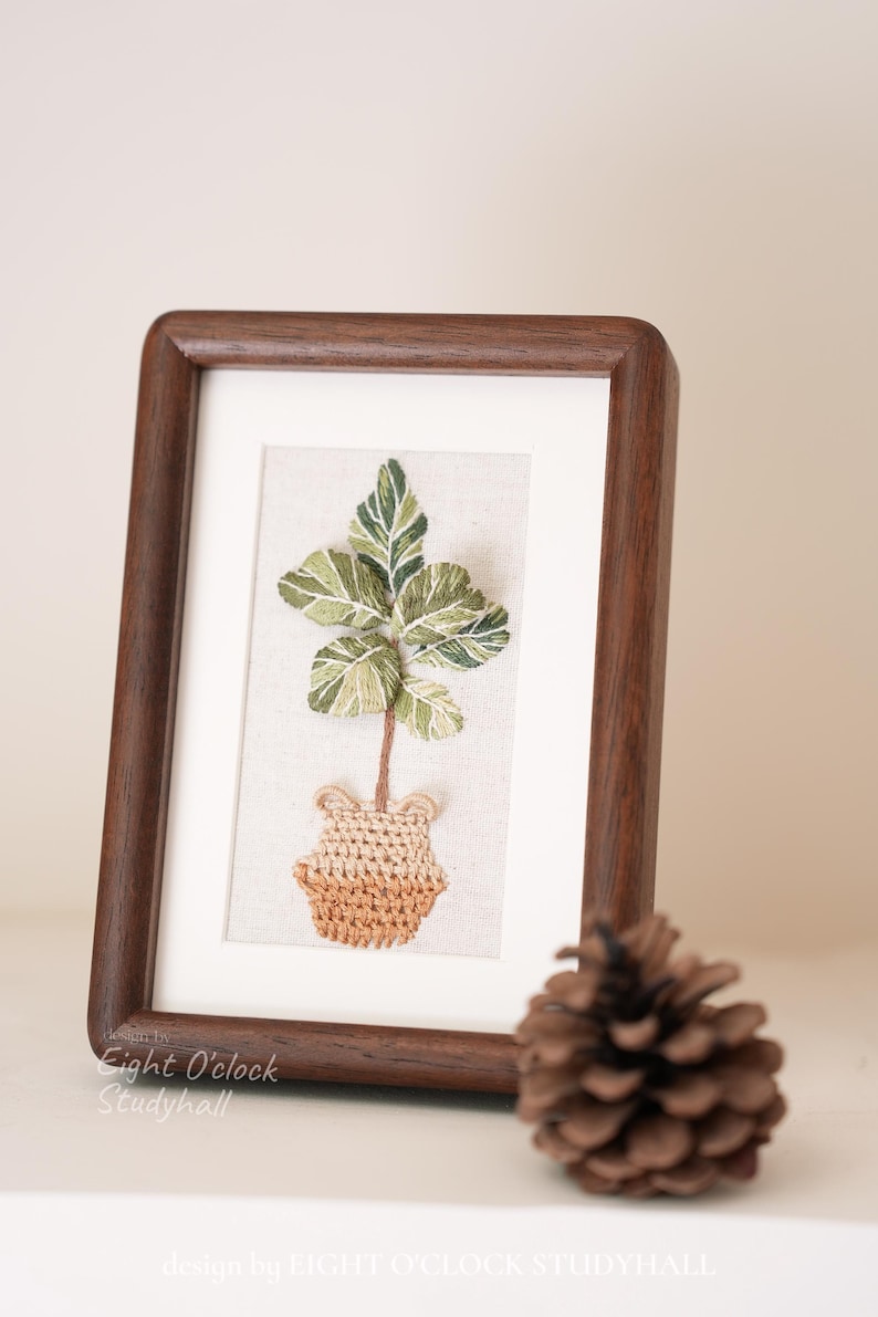 Mini Botanical Embroidery Kit, Plant Desk Ornament, DIY Embroidery Home ...