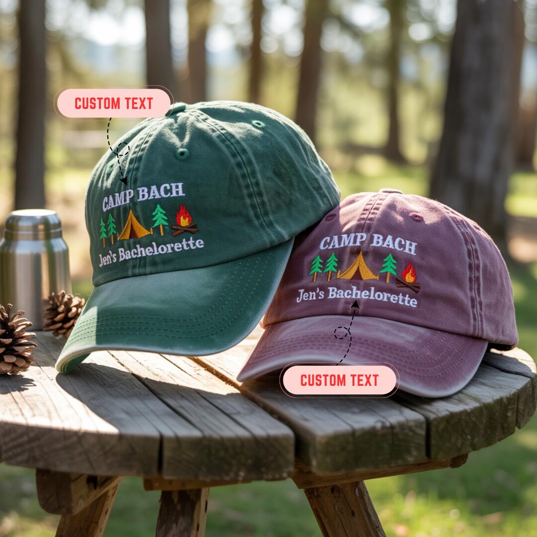 Camp Bach Hat, Custom Bachelorette Party Cap, Personalized Camp Trip - Etsy