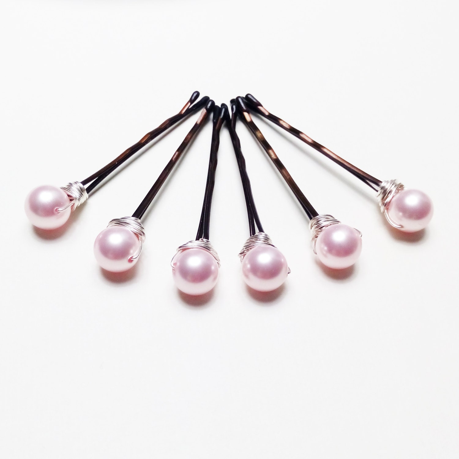 Swarovski Pearl Bobby Pins in Rosaline Light Pink for Formal, Bridal ...