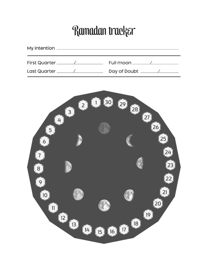 Round Ramadan Moon Phase Tracker - Etsy UK