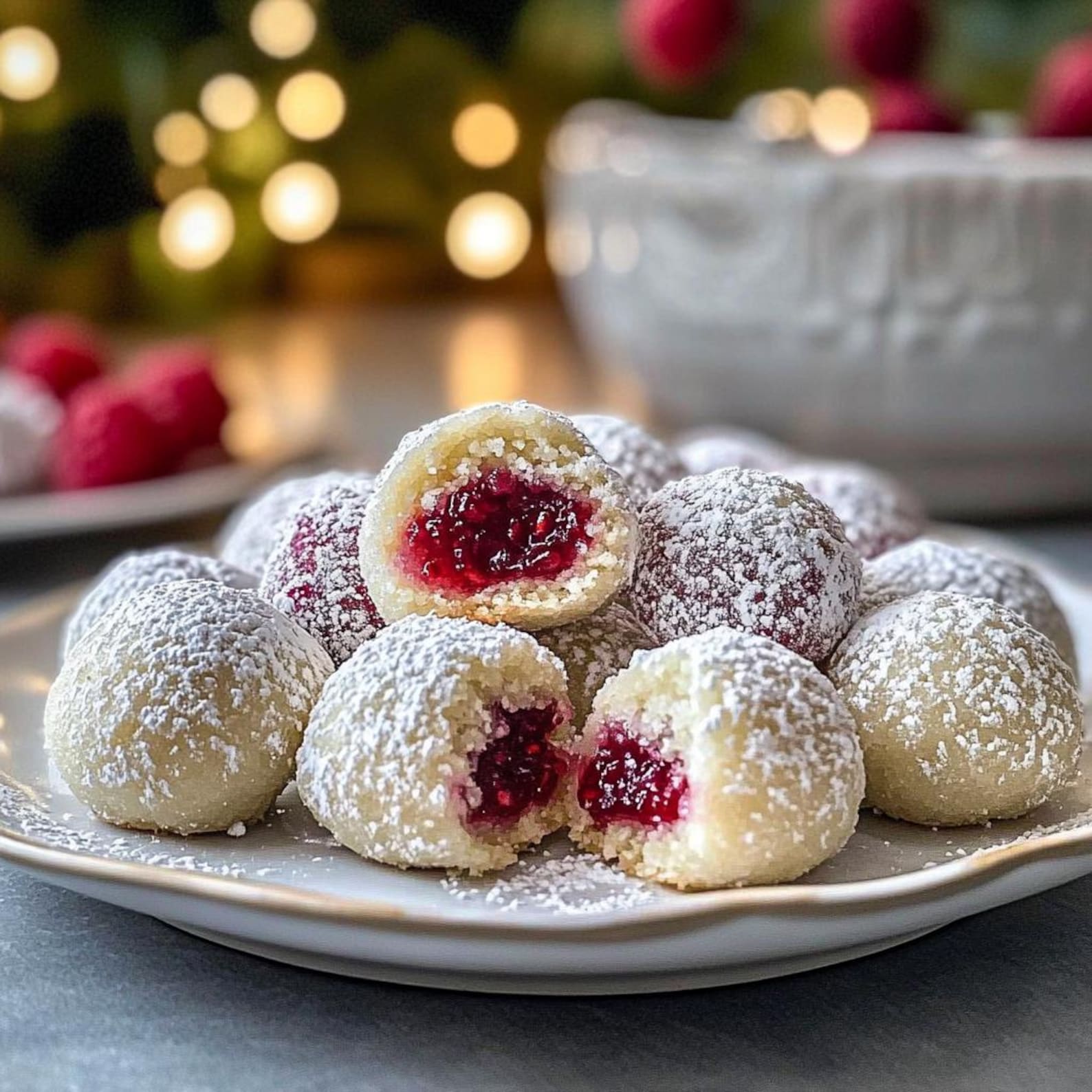 Raspberry Almond Snowball Cookies Recipe, Recipe Print Out, Cook Bake ...