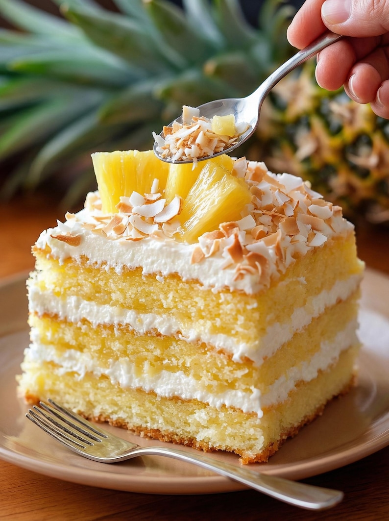 Tropical Pineapple Coconut Cake, Easy Recipe, Simple Recipe, Recipe ...