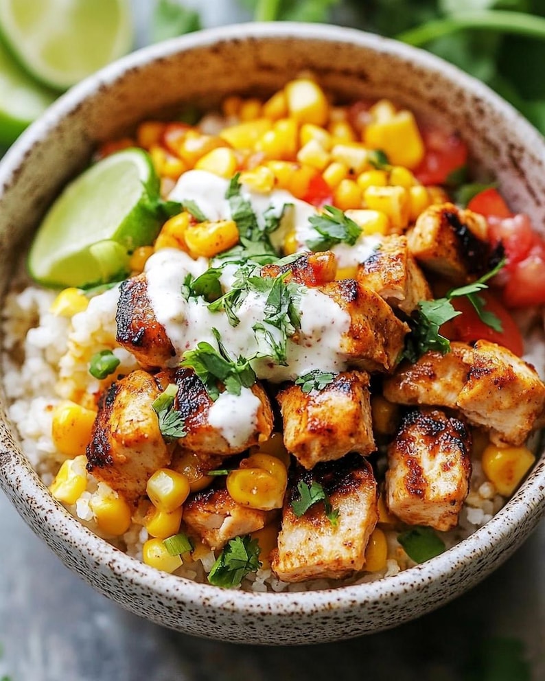 Street Corn Chicken Bowl Recipe PDF, Mexican Inspired Easy Chicken ...